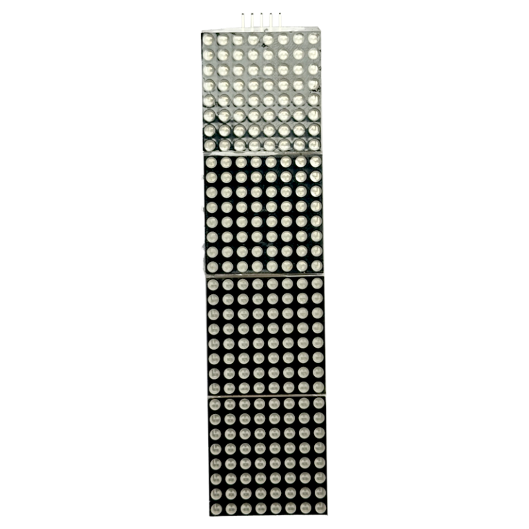 MAX7219 LED Dot Matrix 4 In 1 Display with 5P Line Module - techiesms